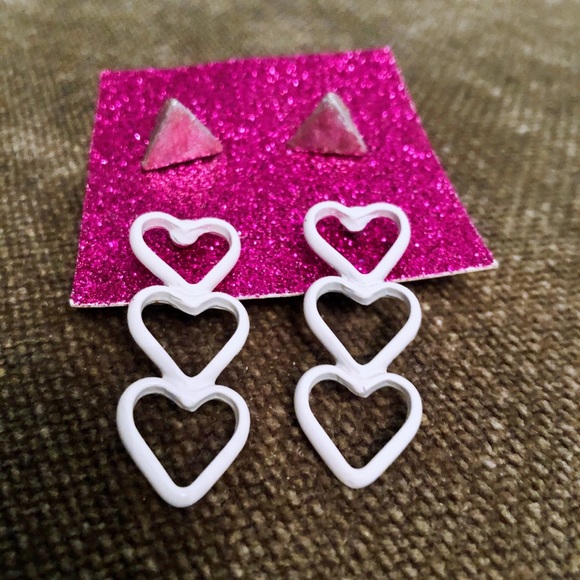 Vintage | Jewelry | Vintage 99s Triple Stacked Heart Earrings | Poshmark